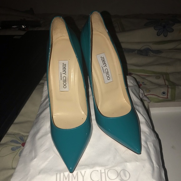 Jimmy Choo | Shoes | Jimmy Choo Turquoise Patent Leather Stilettos ...